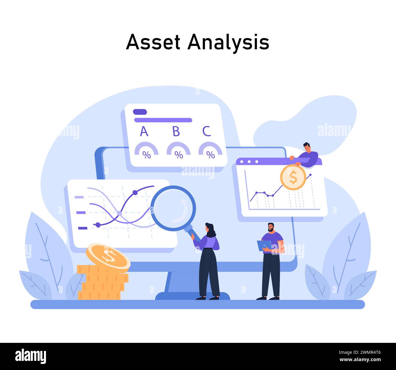 Asset Analysis concept. Detailed examination of financial instruments ...