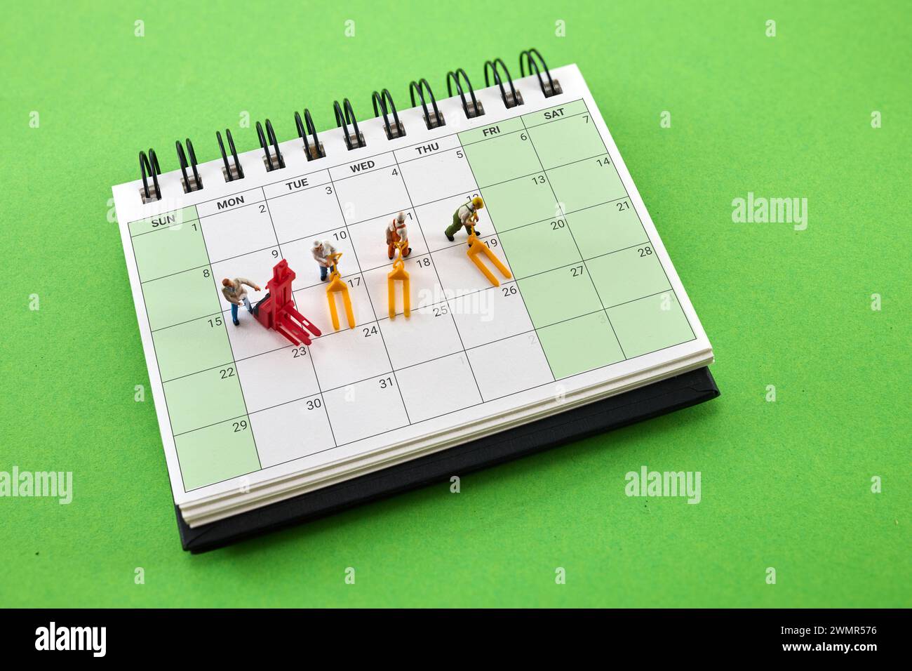 Concept of four-day work week. Printed calendar for a 4 day working week Stock Photo - Alamy