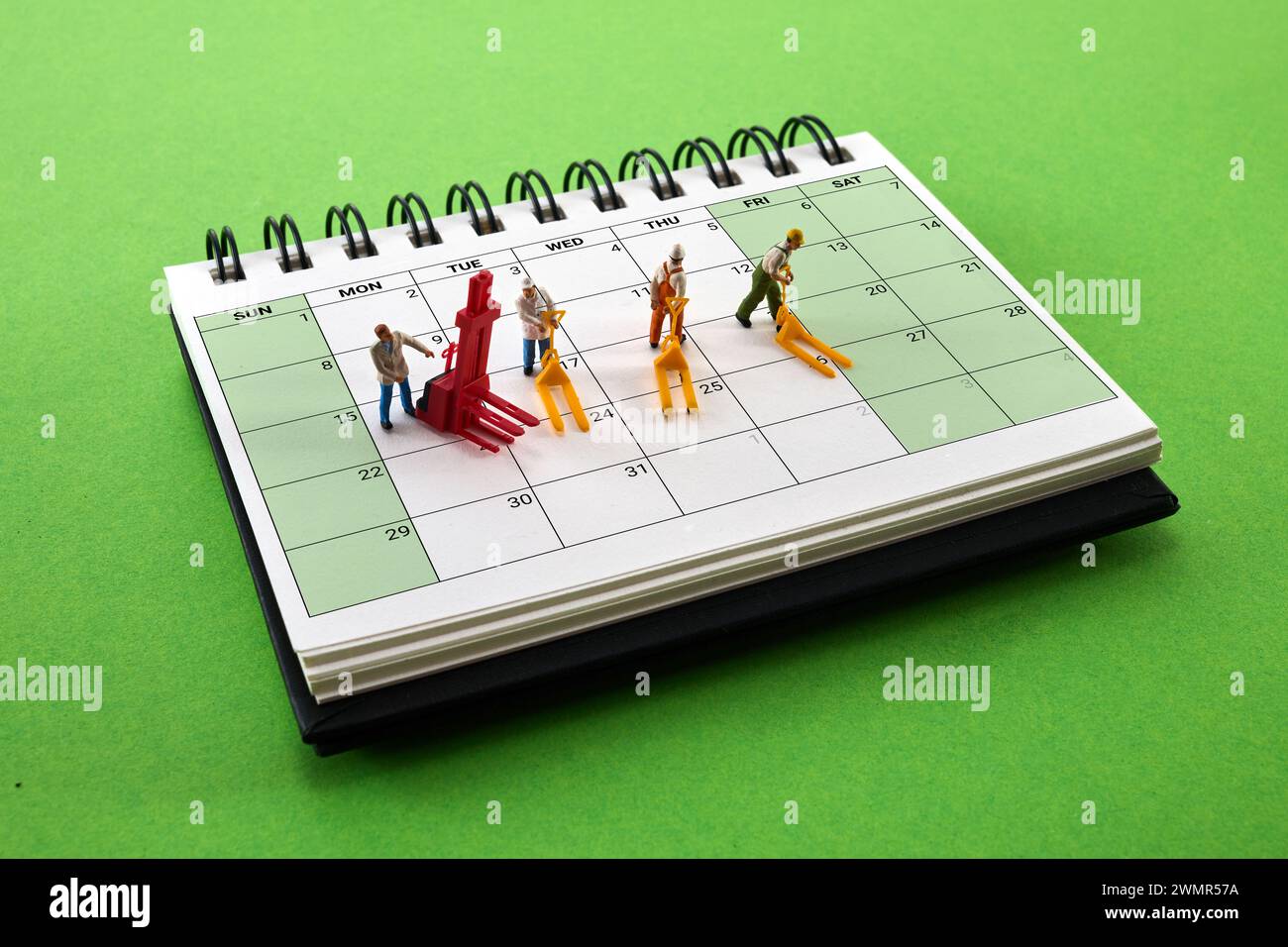 Concept of four-day work week. Printed calendar for a 4 day working week Stock Photo - Alamy