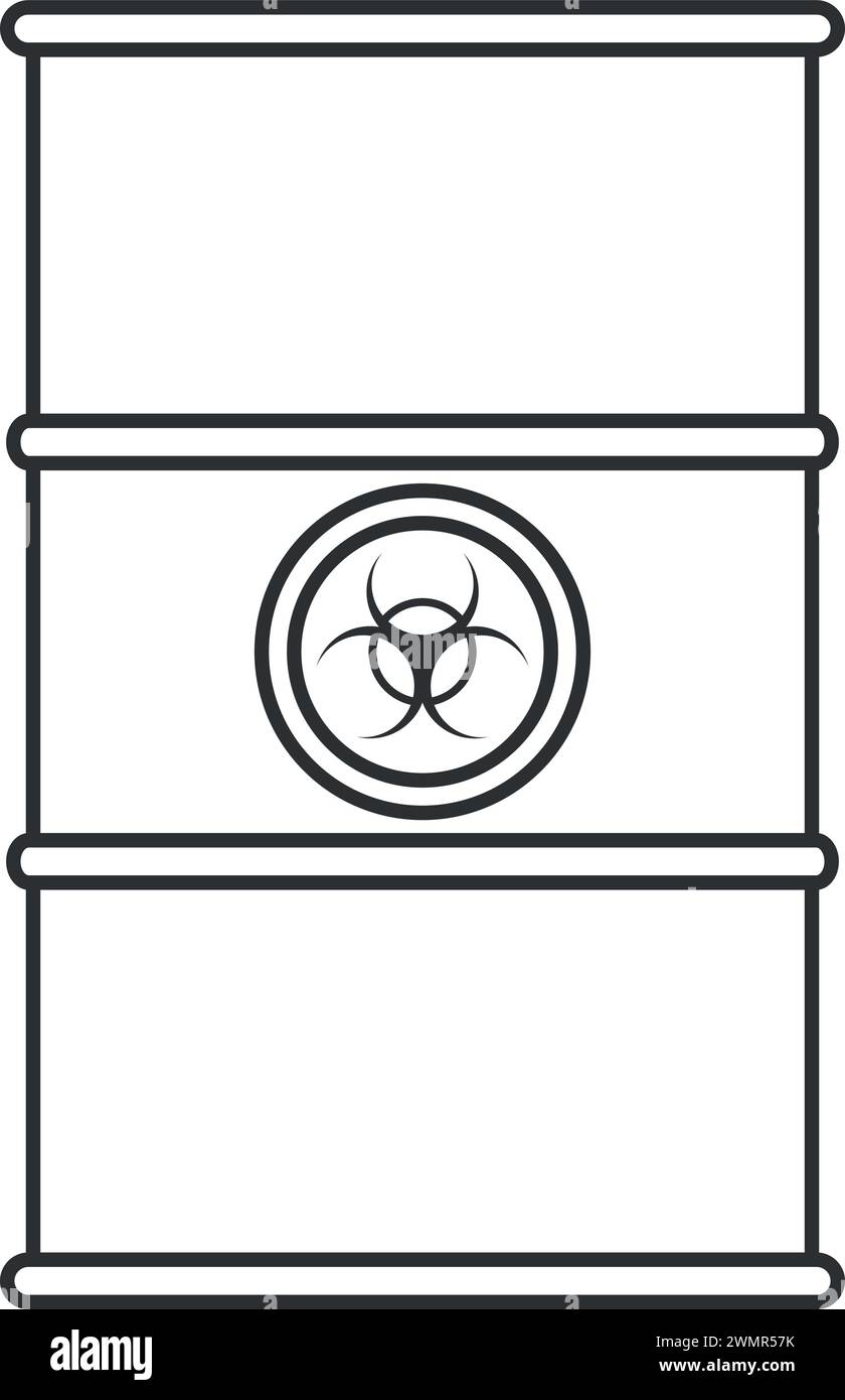 Metal Barrel with Biohazard Hazard Substance Icon Stock Vector Image ...