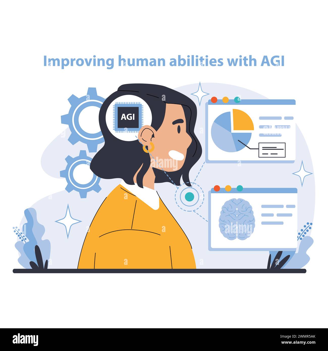 AGI concept. Enhancing cognitive functions and decision-making with AI ... AGI concept. Enhancing cognitive functions and decision-making with AI ...