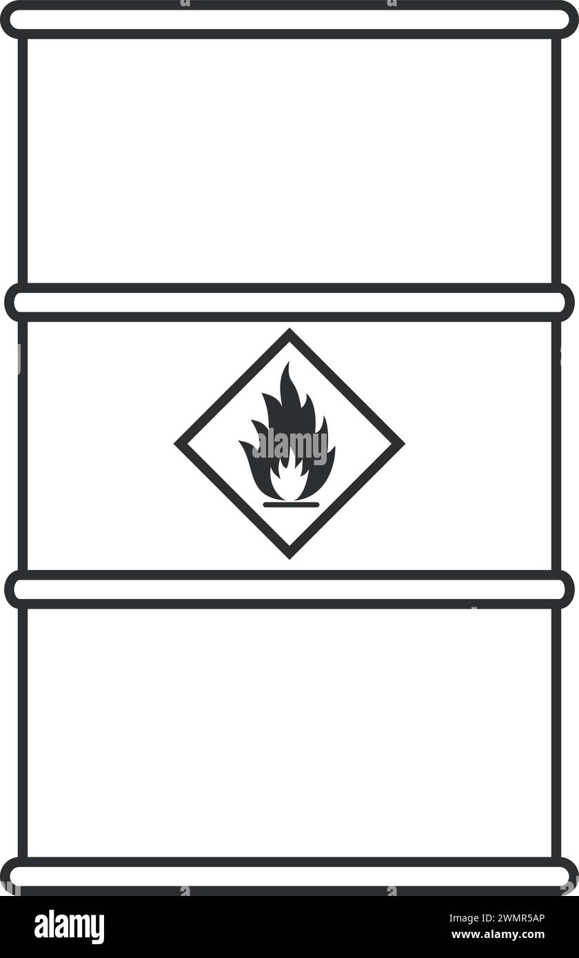 Metal Barrel with Flammable Substance Icon Stock Vector Image & Art - Alamy