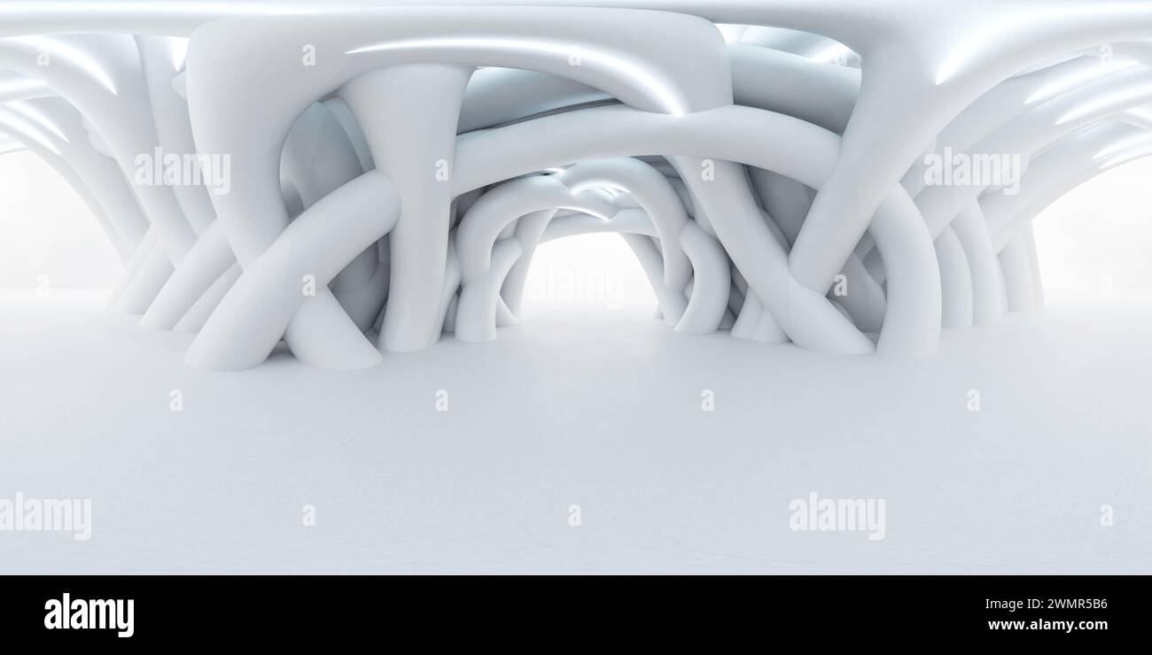 Futuristic white organic structure in a minimalist aesthetic design 360 ...