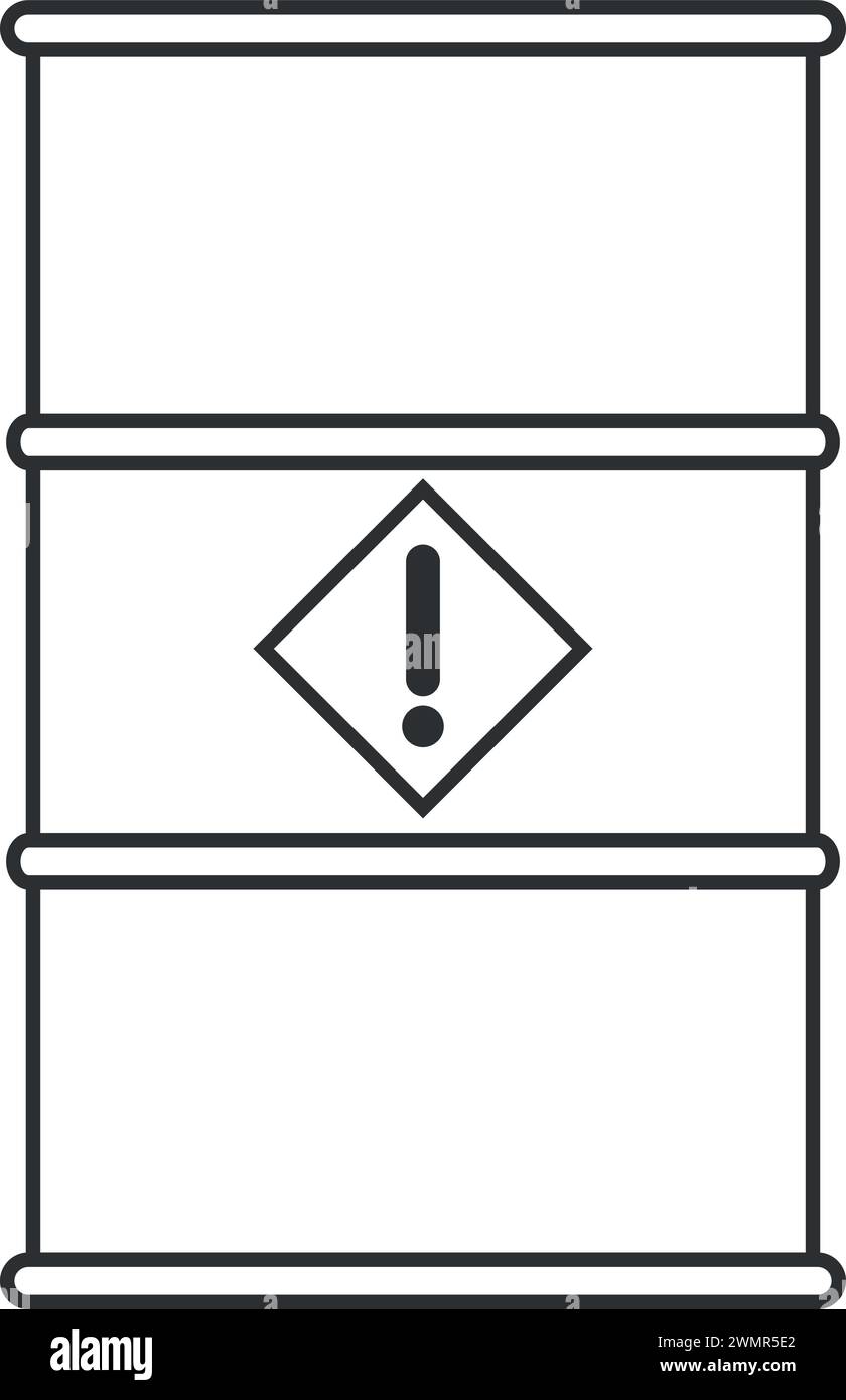 Metal Barrel with Warning Sign Icon Stock Vector Image & Art - Alamy