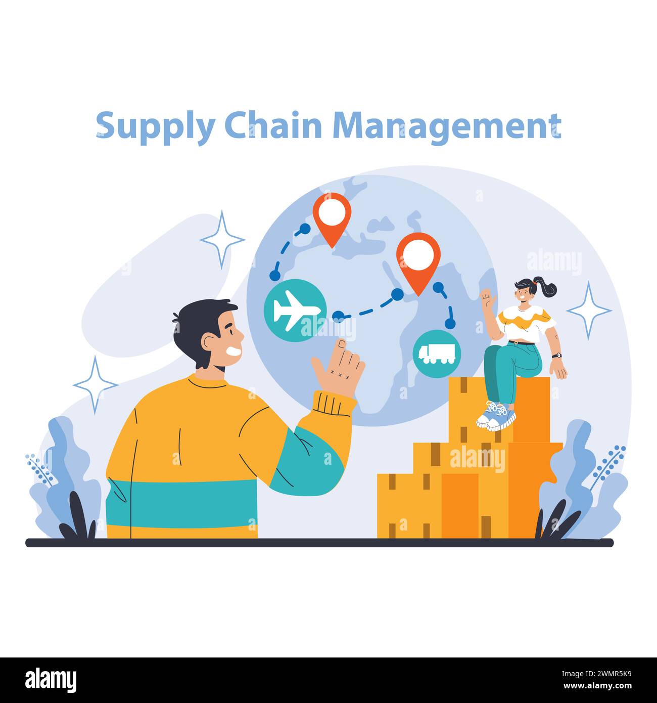 Supply Chain Management Concept Detailed Visualization Of Supply Chain