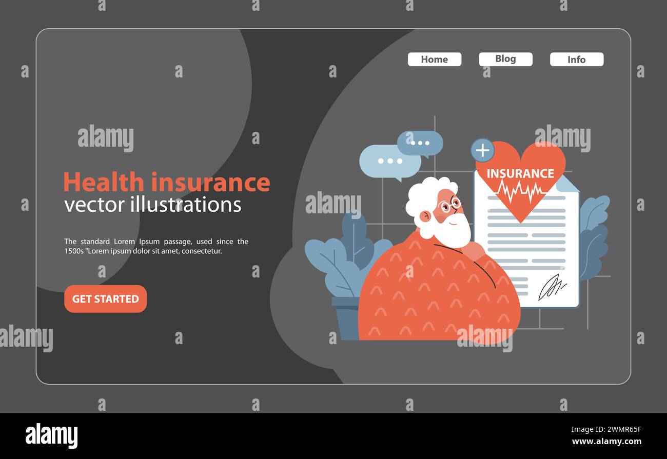 Health insurance concept. Elderly person reviews medical coverage ...