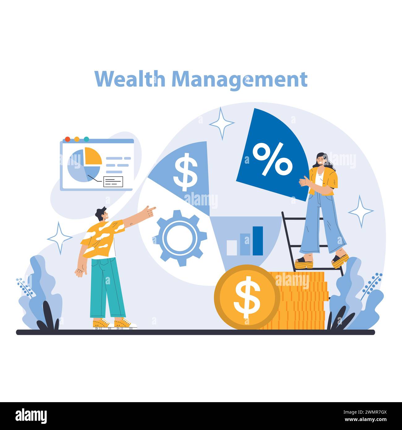 Wealth Management concept. Optimizing financial health with strategic investment analysis and ...