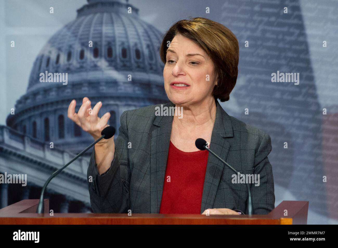 United States Senator Amy Klobuchar (Democrat of Minnesota) offers ...
