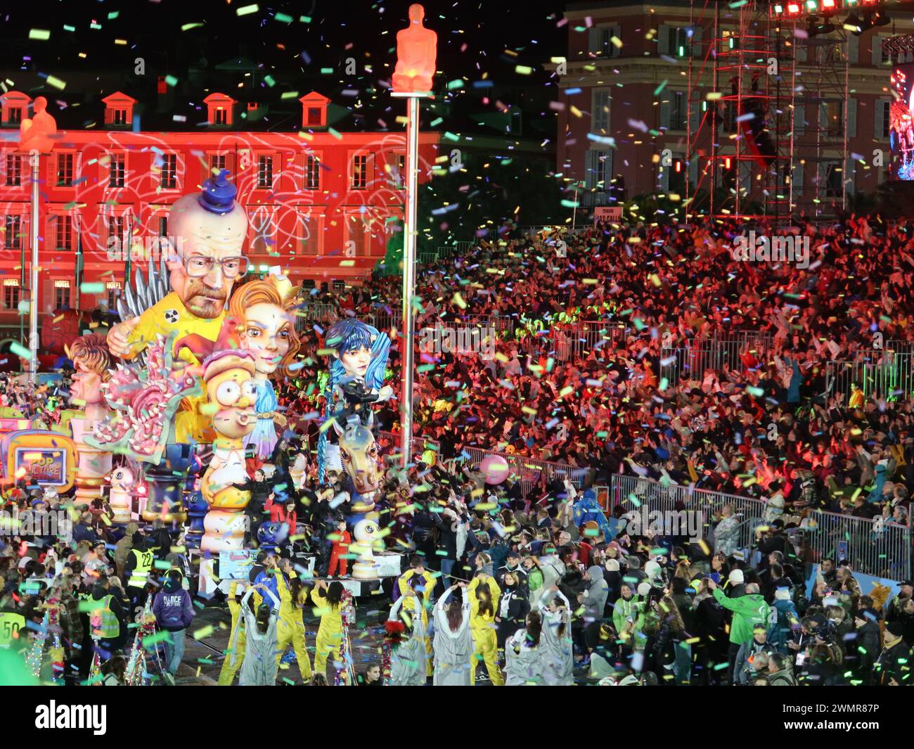Colourful scenes in the Place Massena for the 2024 Parade of Light at ...
