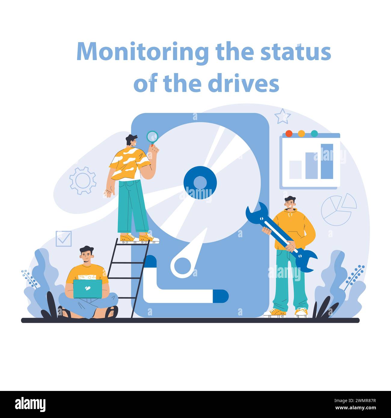 Drive Status Monitoring Concept Depicting Meticulous Oversight Of