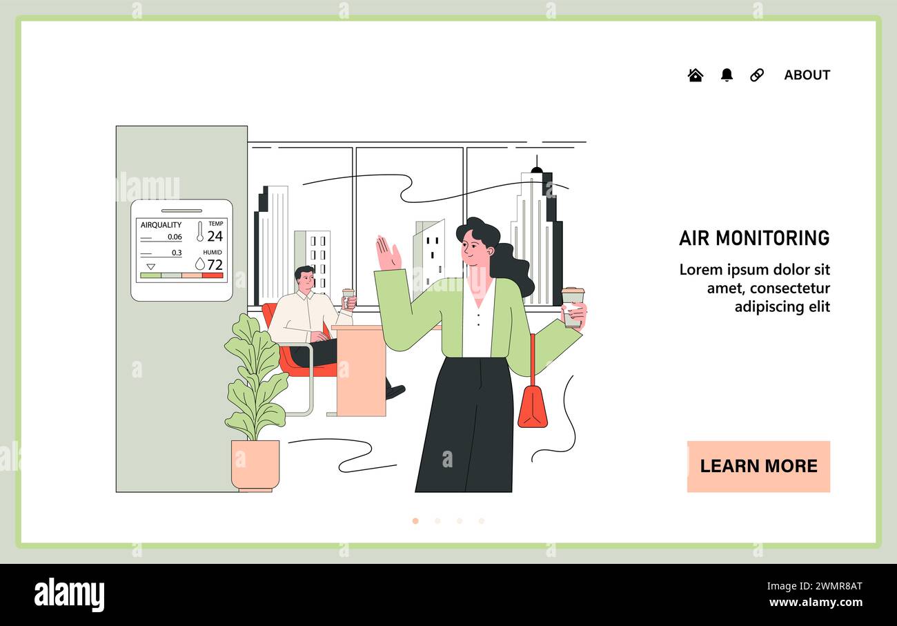 Indoor air quality web or landing. Employees enjoy a well-ventilated ...