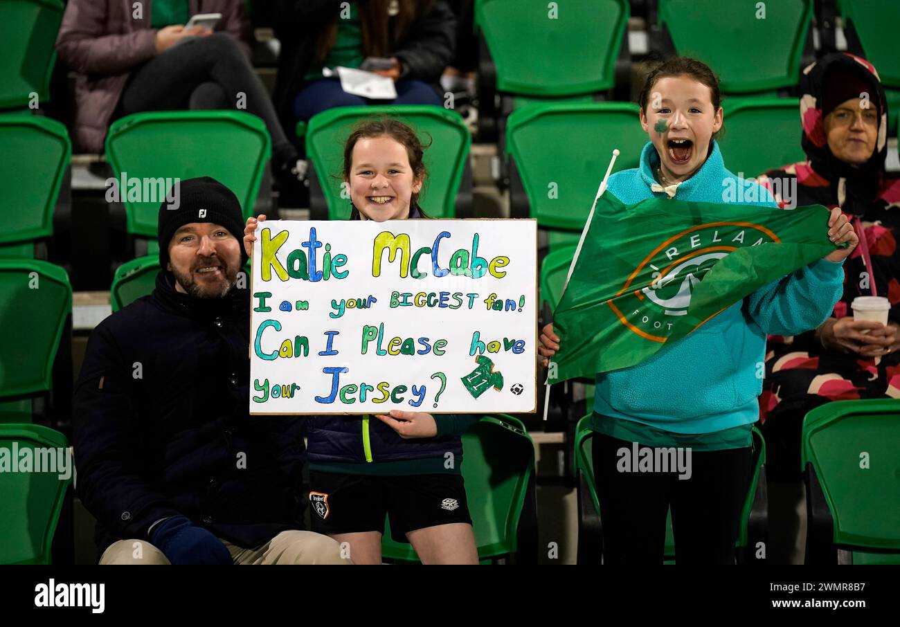 Republic of Ireland fans during the Women's International Friendly ...