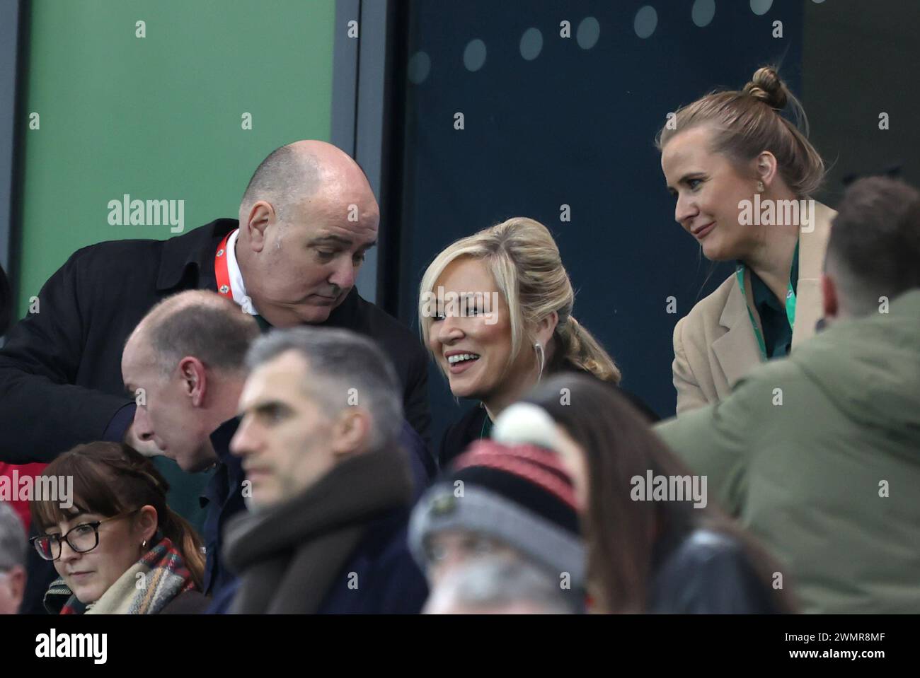 (left - right) IFA President Conrad Kirkwood, First Minister Michelle O ...