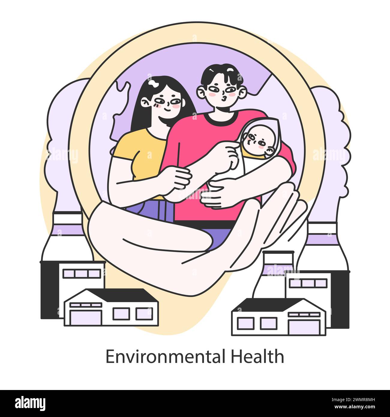 Environmental Health concept. A family embraces, symbolizing the ...