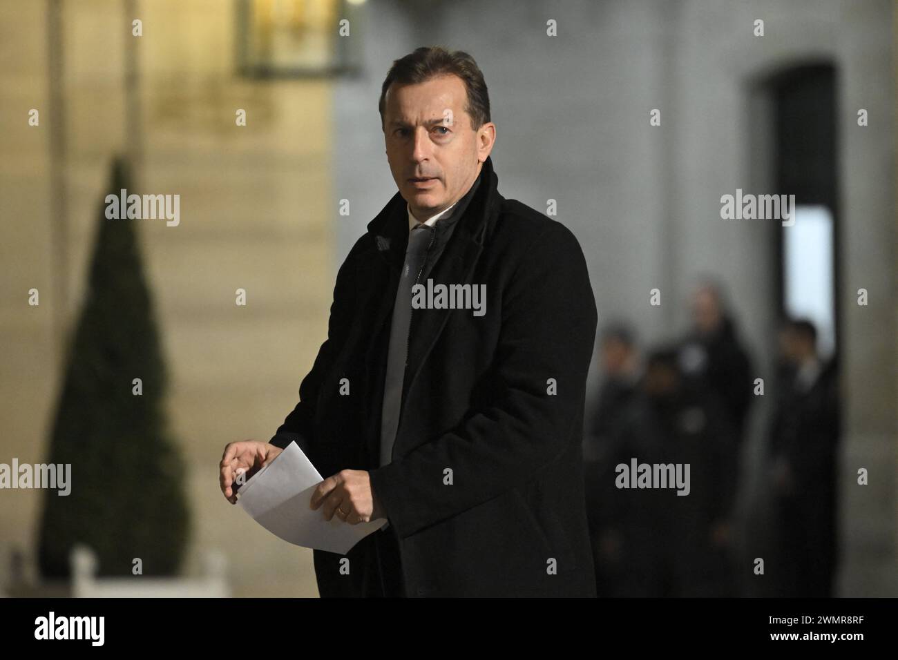 Paris, France. 27th Feb, 2024. CEO of Airbus Guillaume Faury arriving ...