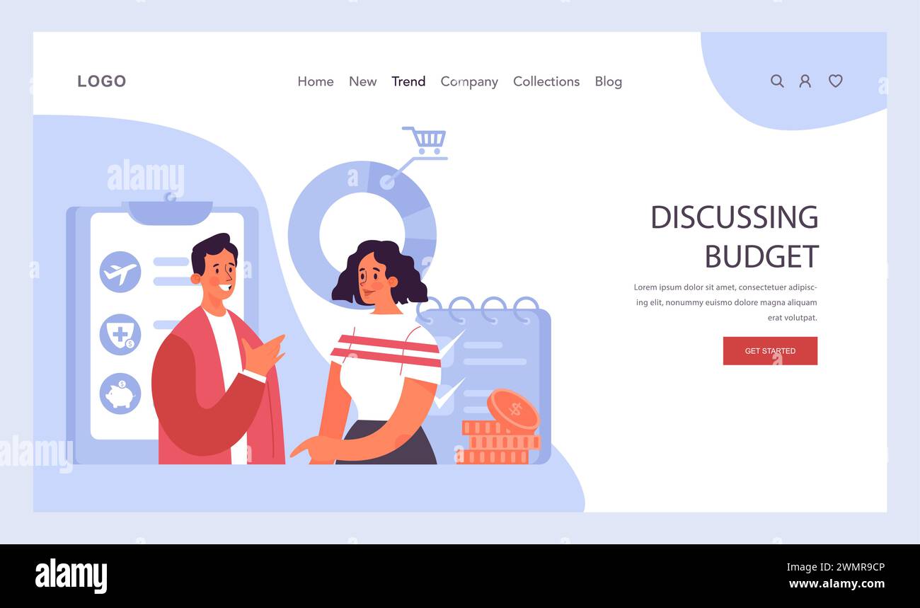 Financial planning web banner or landing page. Personal and family ...