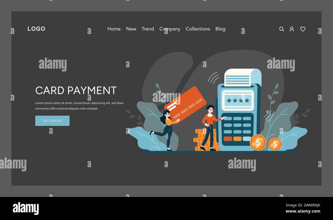 Card Payment concept. Dynamic portrayal of secure debit and credit card ...