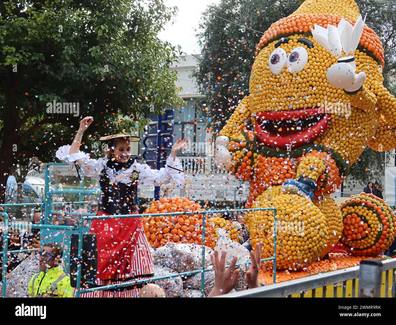 The procession of carnival floats at the 2024 Menton Lemon Festival ...