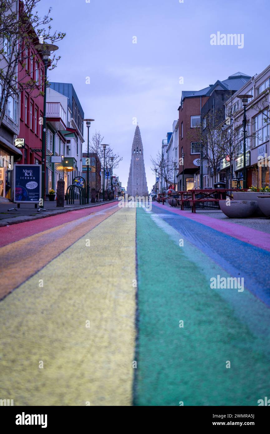 Rainbow street in reykjavik iceland hi-res stock photography and images ...