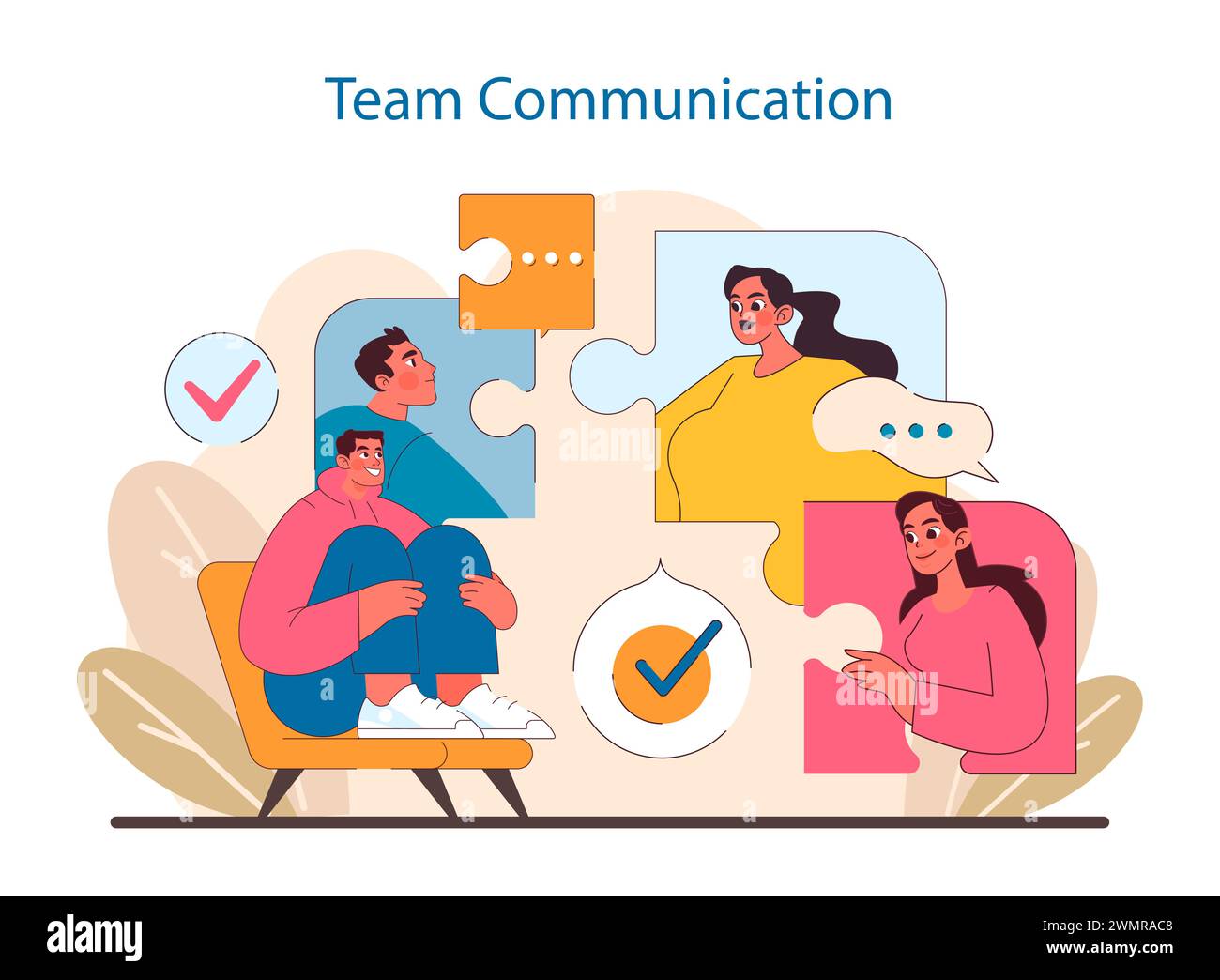Team Communication in IT project management. Illustrates the exchange ...