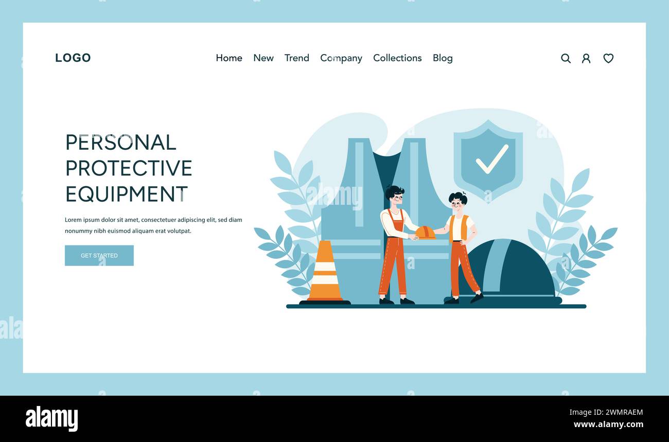 Personal Protective Equipment vector. Workers demonstrating the ...