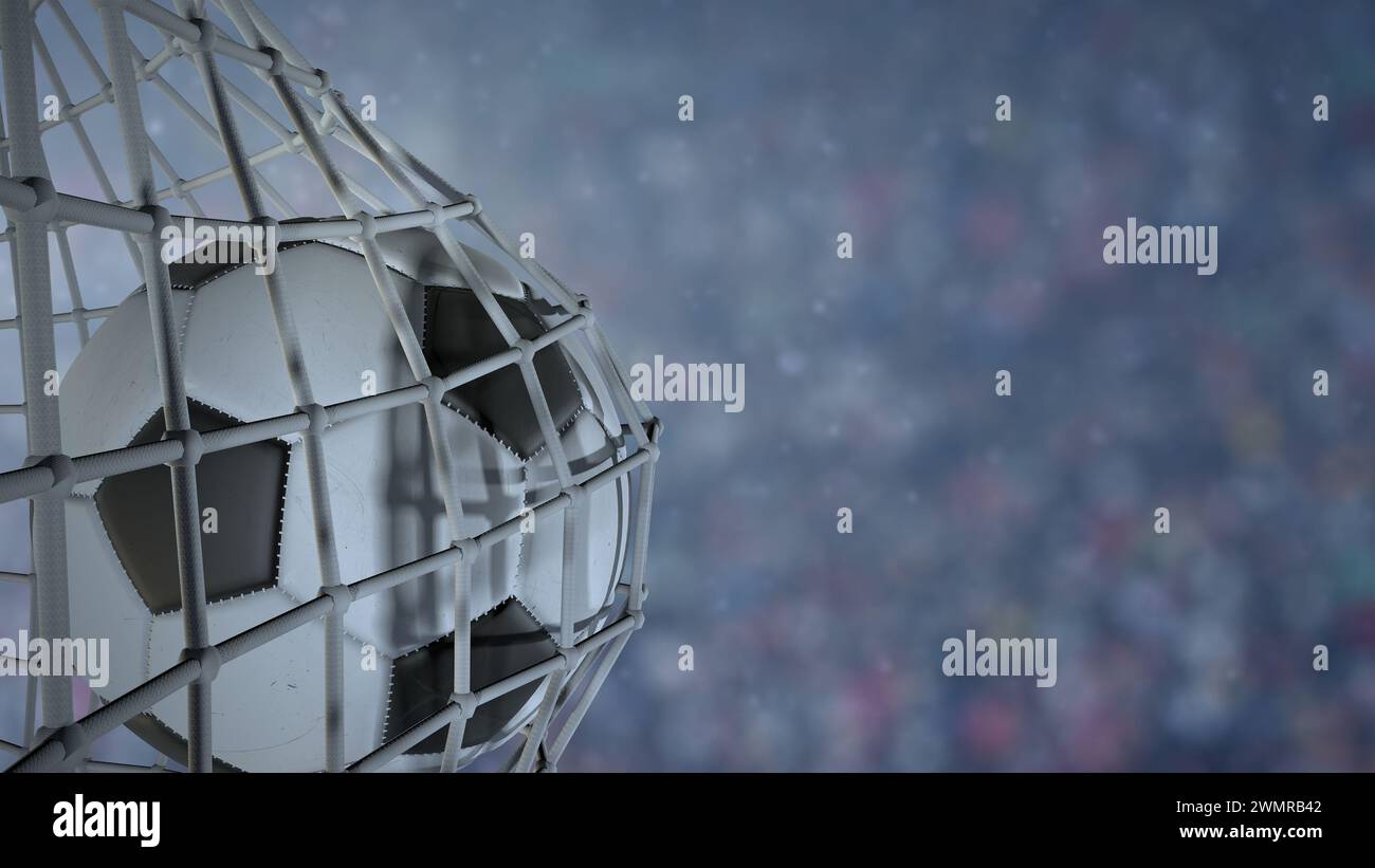Soccer Ball in Goal Net. 3d Animation Stock Photo - Alamy