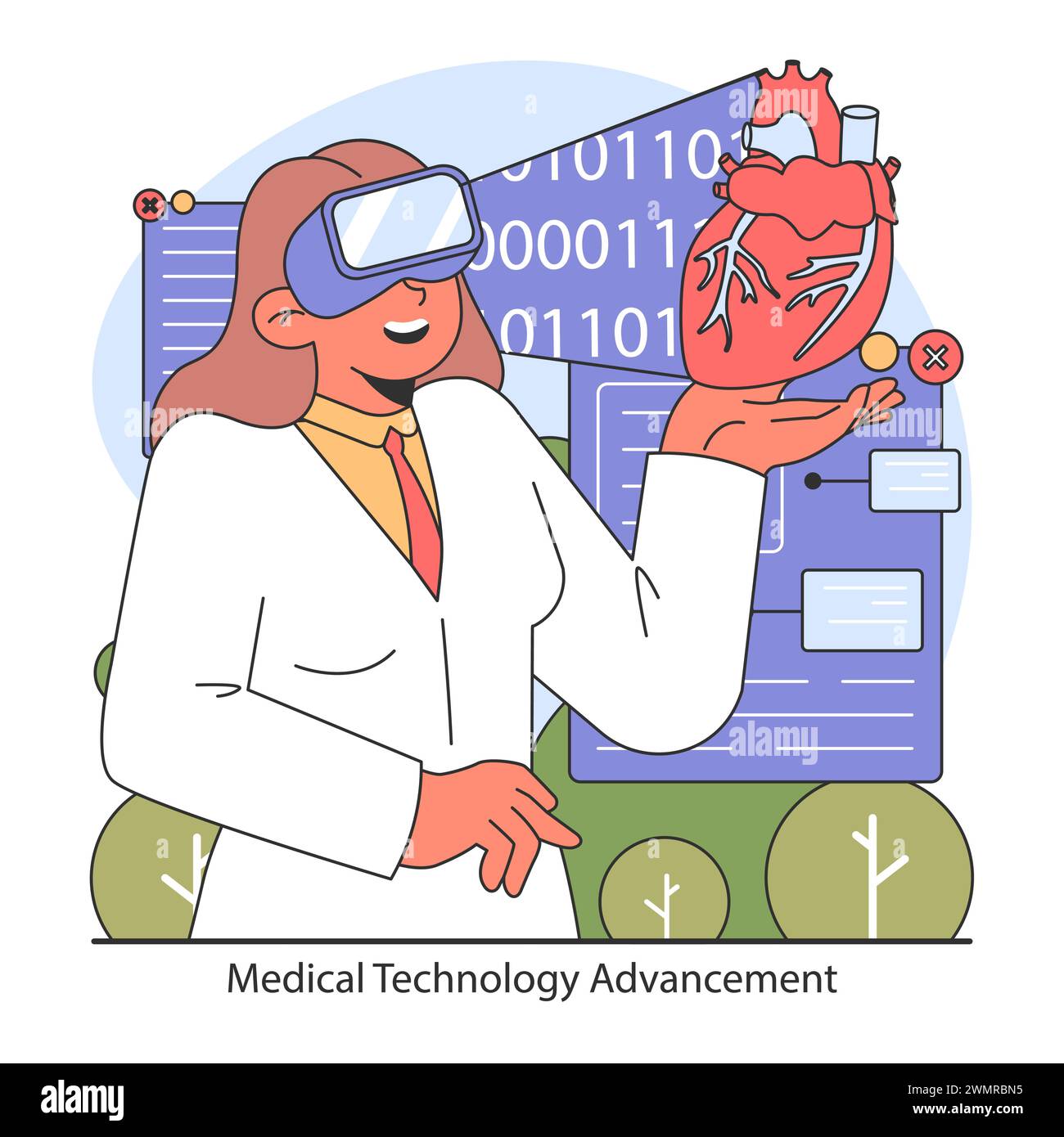 Medical Technology Advancement. Innovator in virtual reality exploring the intricacies of ...
