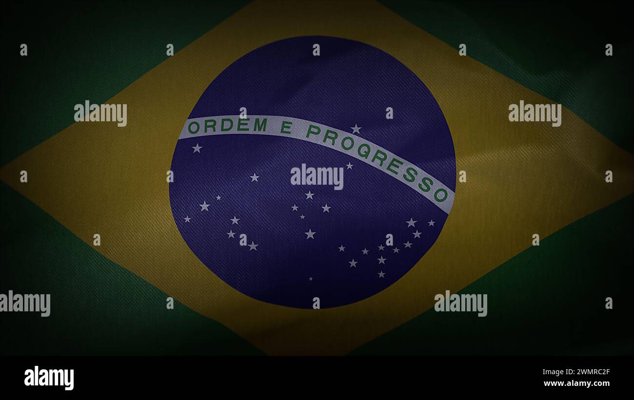 Wavy Cinematic Brazil Flag Stock Photo - Alamy