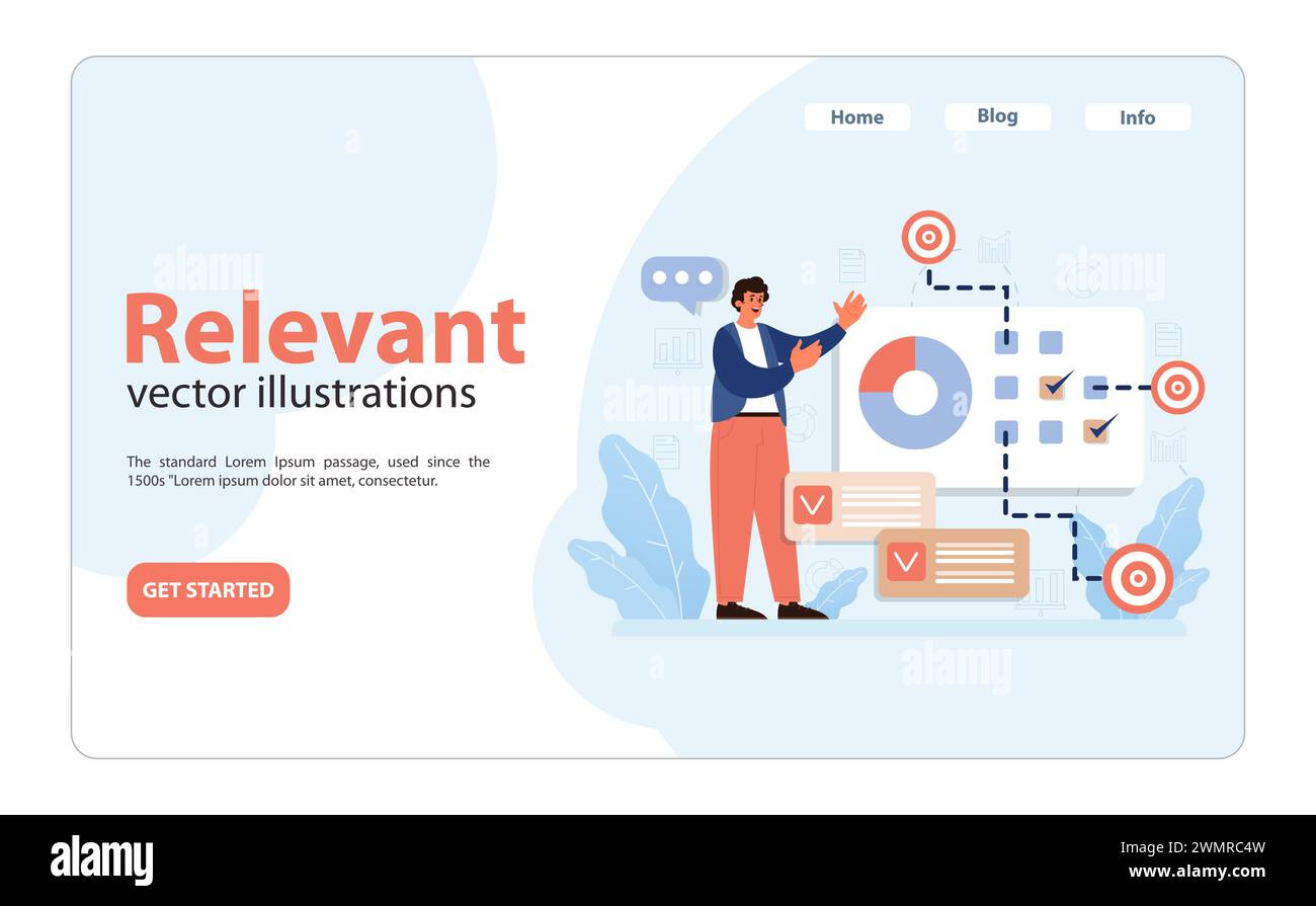 Relevance in goal-setting displayed. Man highlighting key data points ... Relevance in goal-setting displayed. Man highlighting key data points ...