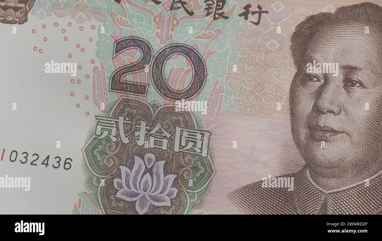 Renminbi, Twenty Yuan Banknote Stock Photo - Alamy