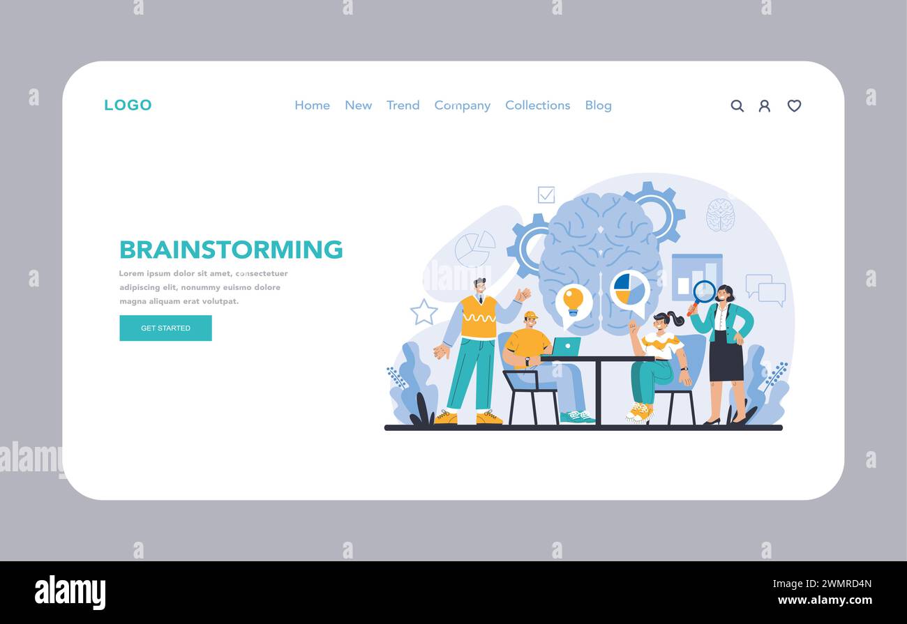 Brainstorming web or landing page. Creative team generating ideas with ... Brainstorming web or landing page. Creative team generating ideas with ...