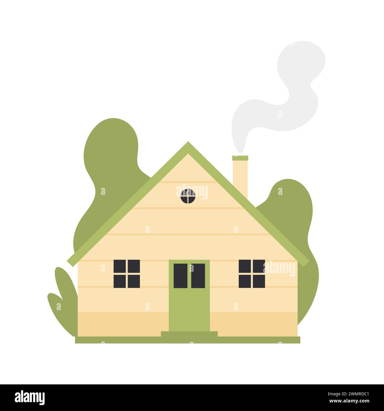 Small village house. Countryside tiny cottage, residential building ...