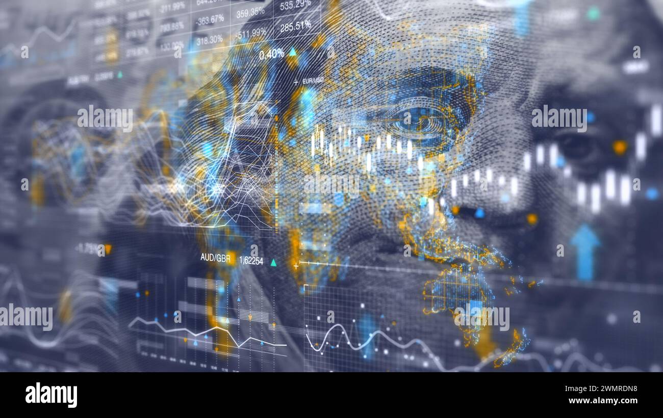 Stock Market Price Changes. Digital Visualization Stock Photo - Alamy