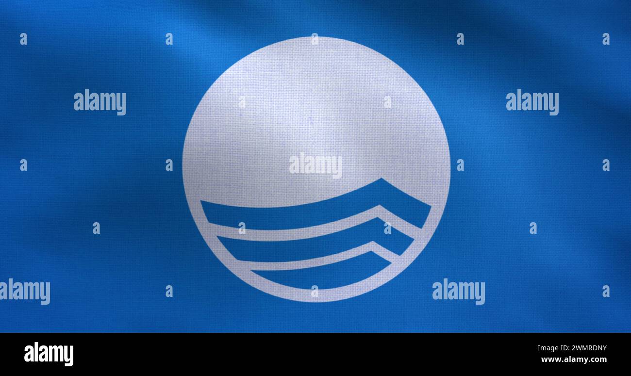 Realistic 4K, Global Blue Flag Stock Photo - Alamy