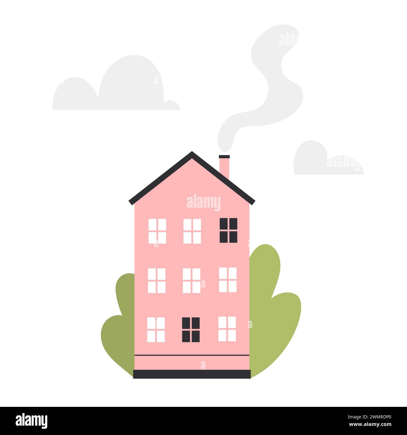 Wooden tiny house. Countryside cozy house, residential building cartoon ...