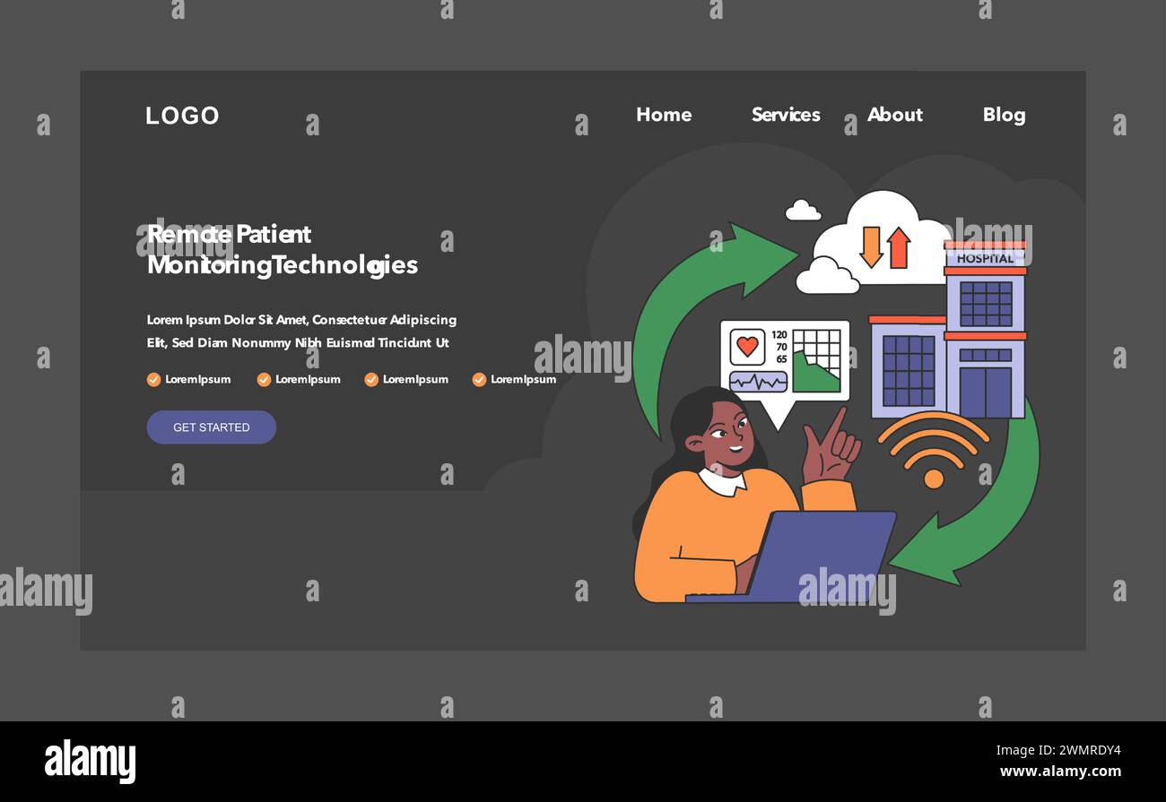Remote patient monitoring concept. Clinician tracks health metrics ...