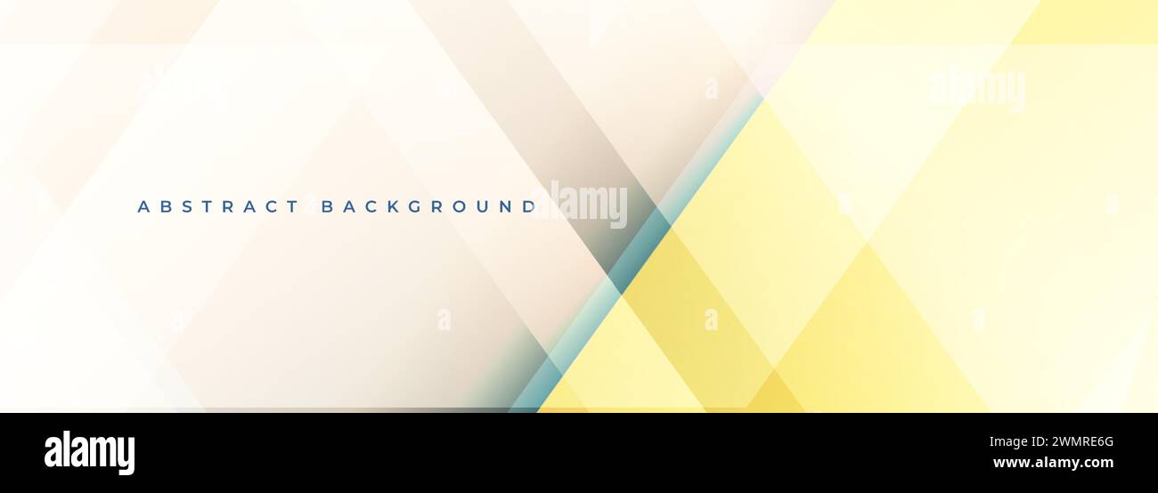 Beige and yellow modern abstract wide banner with geometric shapes ...