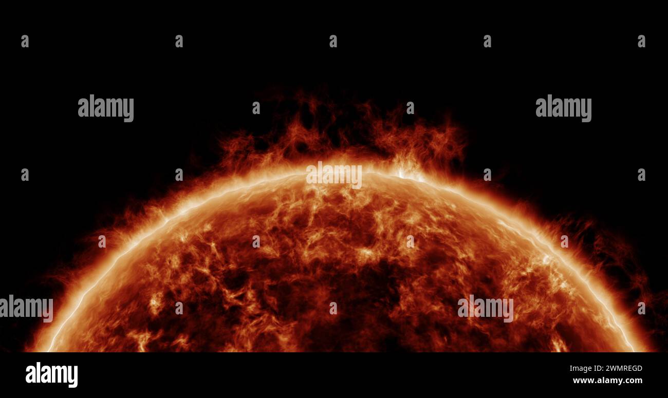 Solar System, Explosions and Sparks in the Sun Stock Photo - Alamy