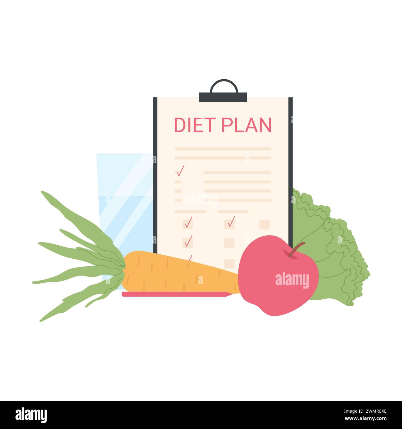 Weight loss diet plan. Balanced healthy nutrition plan, natural food ...