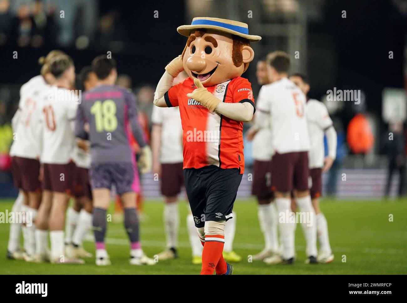 Luton Town mascot, Happy Harry, during the Emirates FA Cup fifth round ...