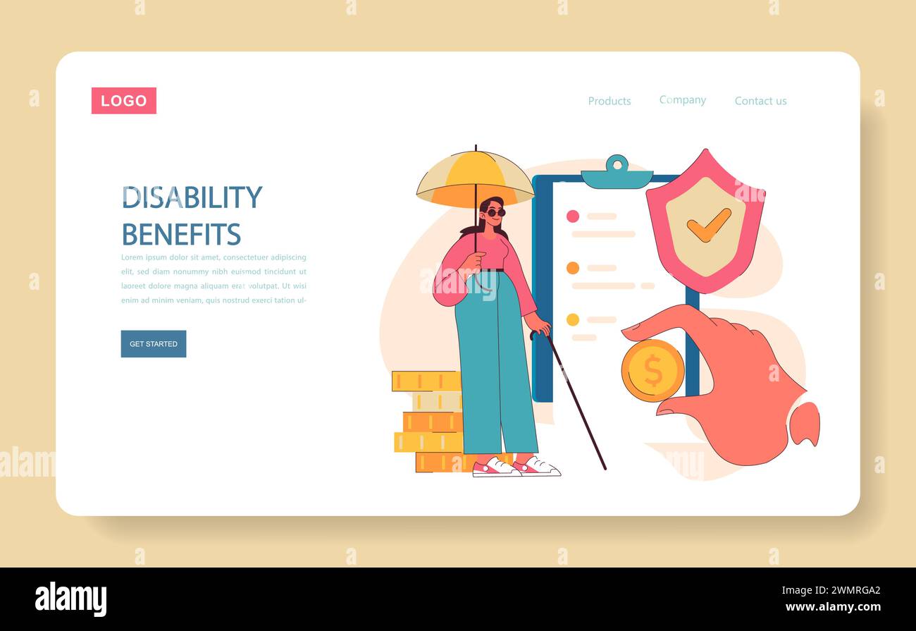 Confident woman with a cane stands under an umbrella, showcasing ...