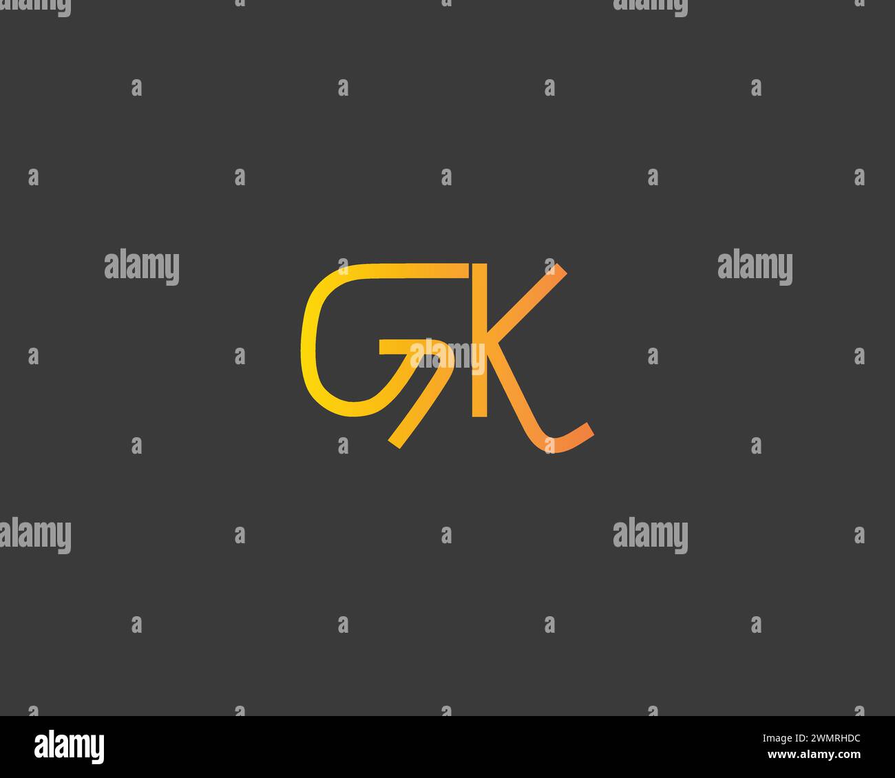 creative letter GK logo design vector template Stock Vector Image & Art ...