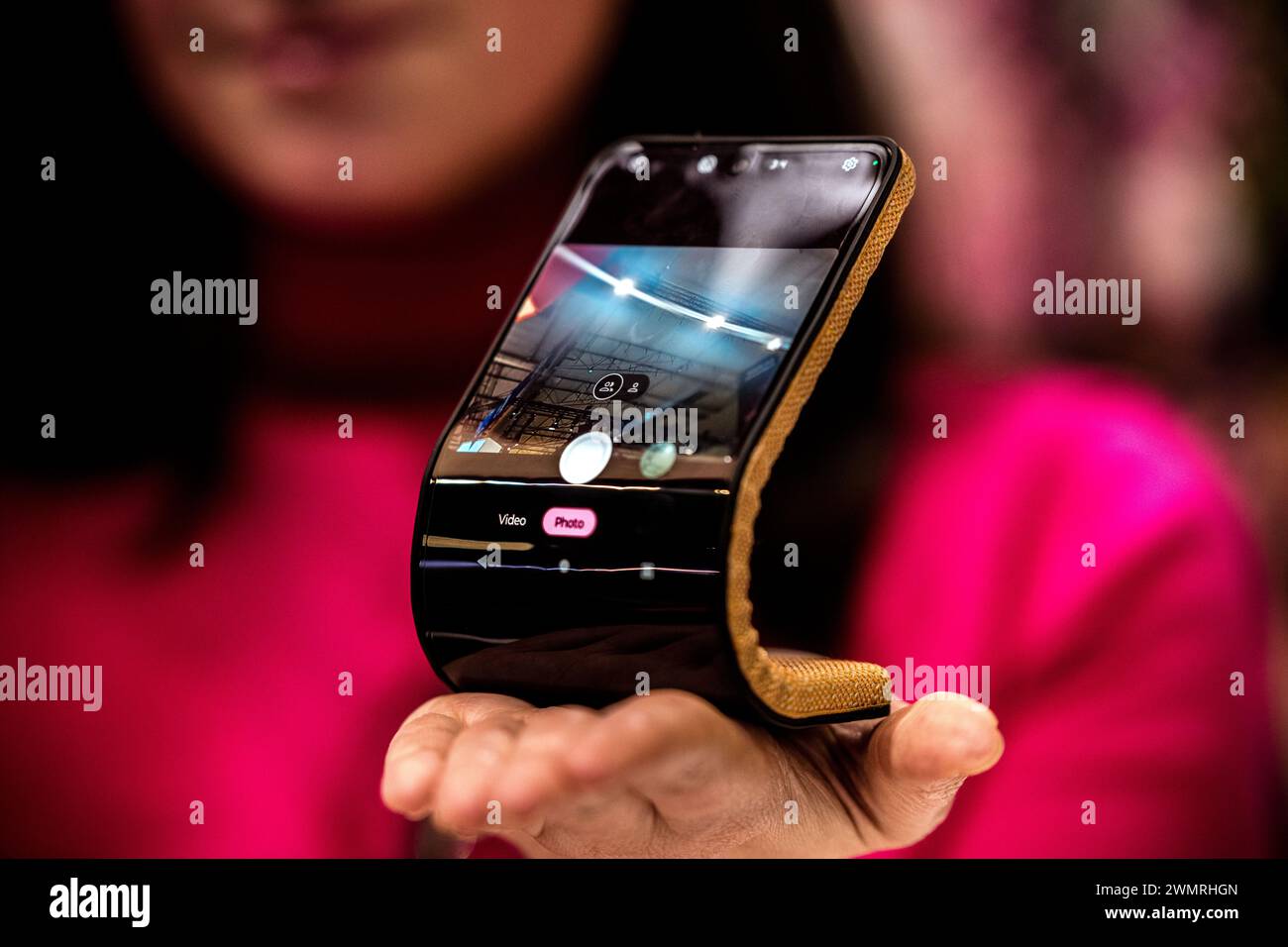 Barcelona, Spain. 27th Feb, 2024. Motorola's Rollable Concept Phone is ...