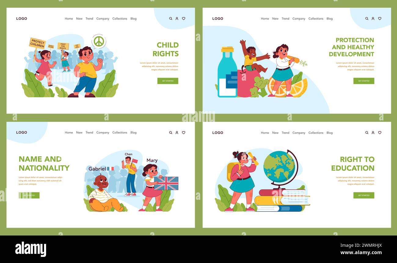 Child rights set. Celebrating identity, nurturing growth, and fostering ...