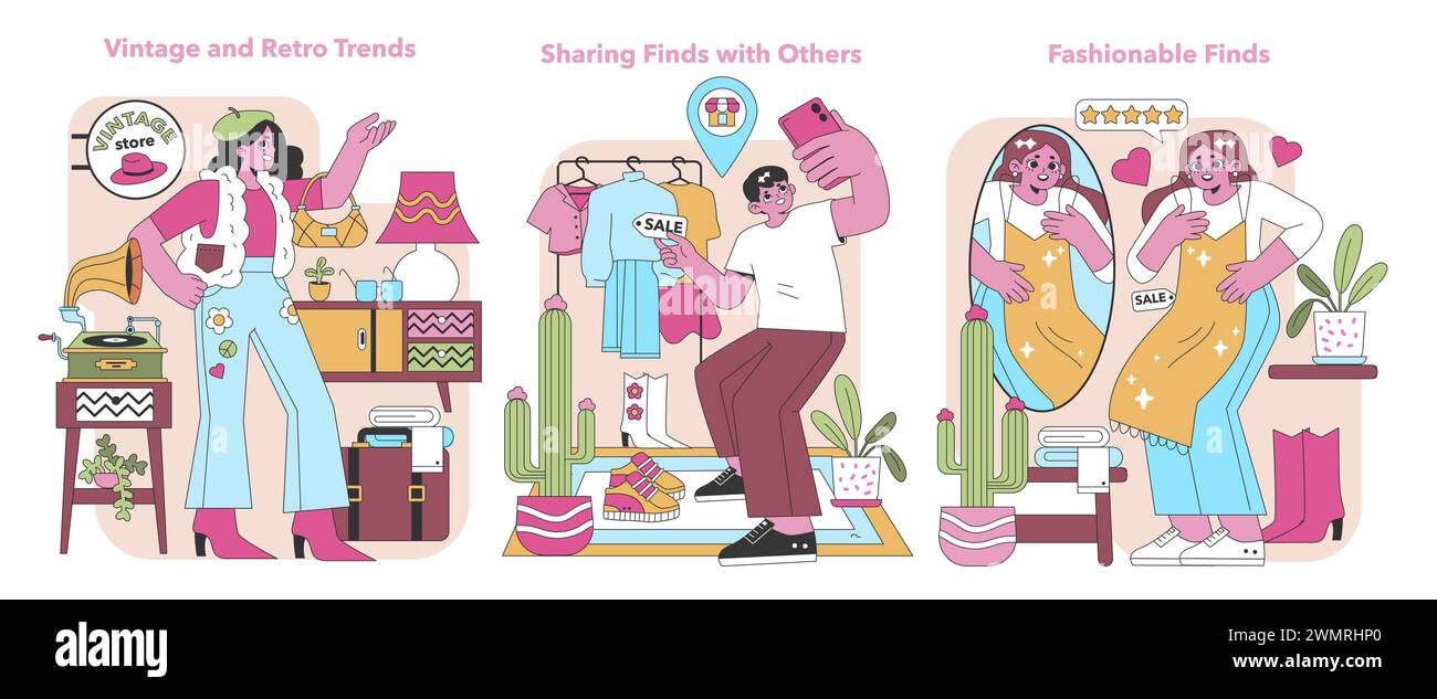 Chic thrift set. Shoppers indulge in vintage charm, share exceptional ...