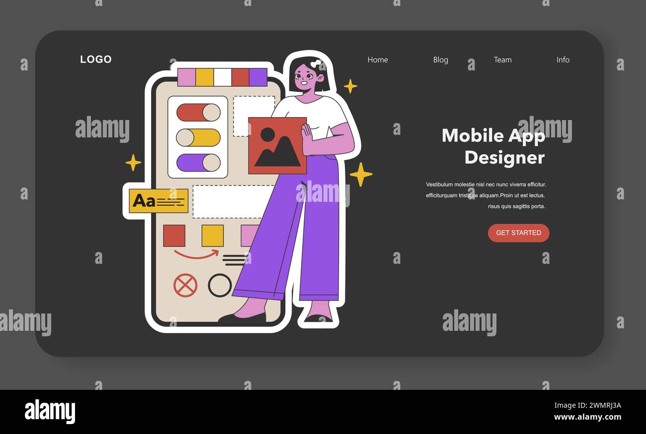 Mobile App Designer in Creative Process. A tech-savvy artist designs an ... Mobile App Designer in Creative Process. A tech-savvy artist designs an ...