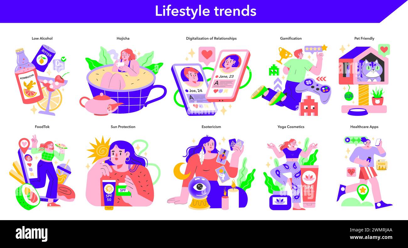Health technology trends vector vectors hi-res stock photography and ...