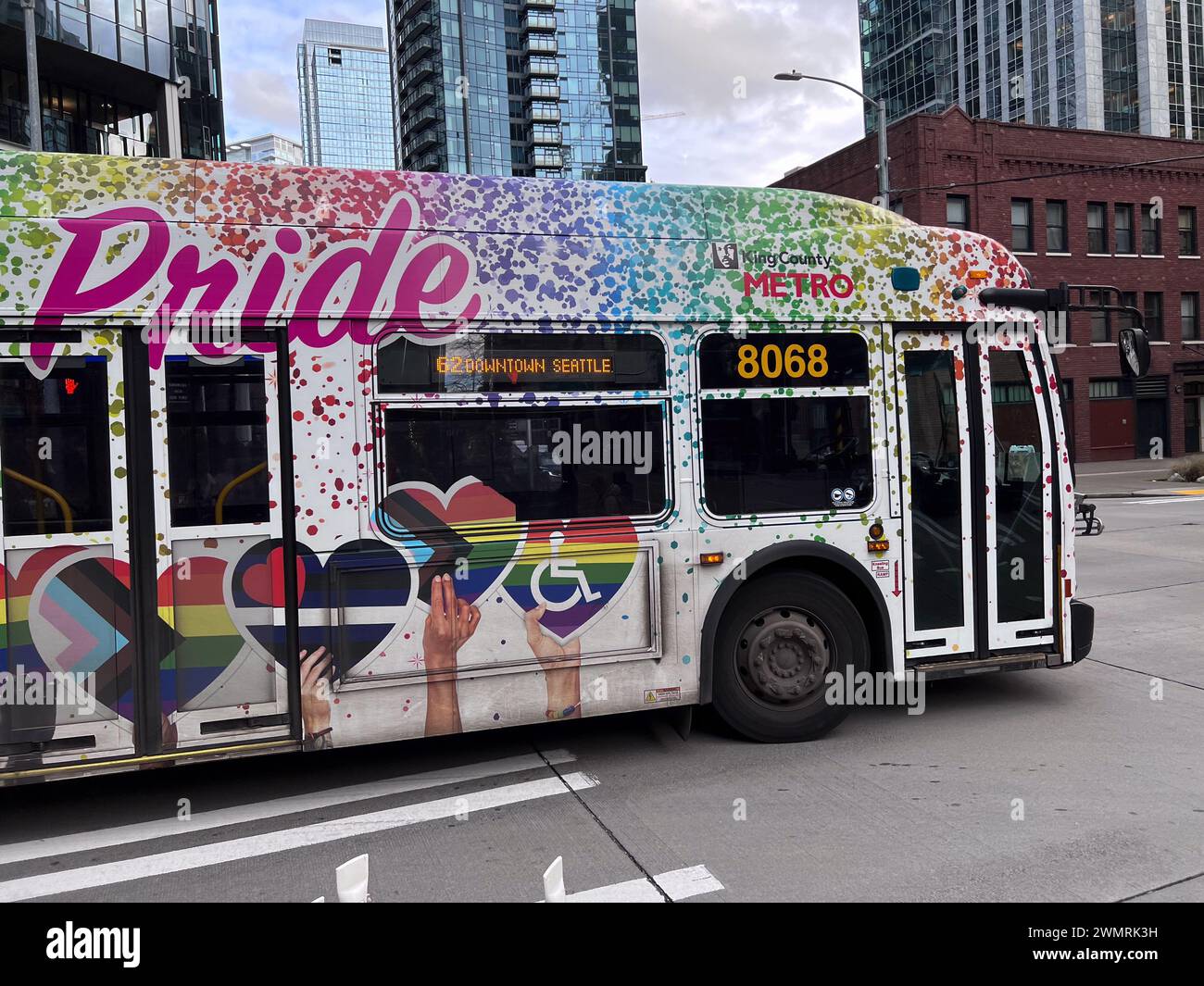 Seattle, USA. 2 Feb, 2024. Seattle Pride Bus Stock Photo - Alamy