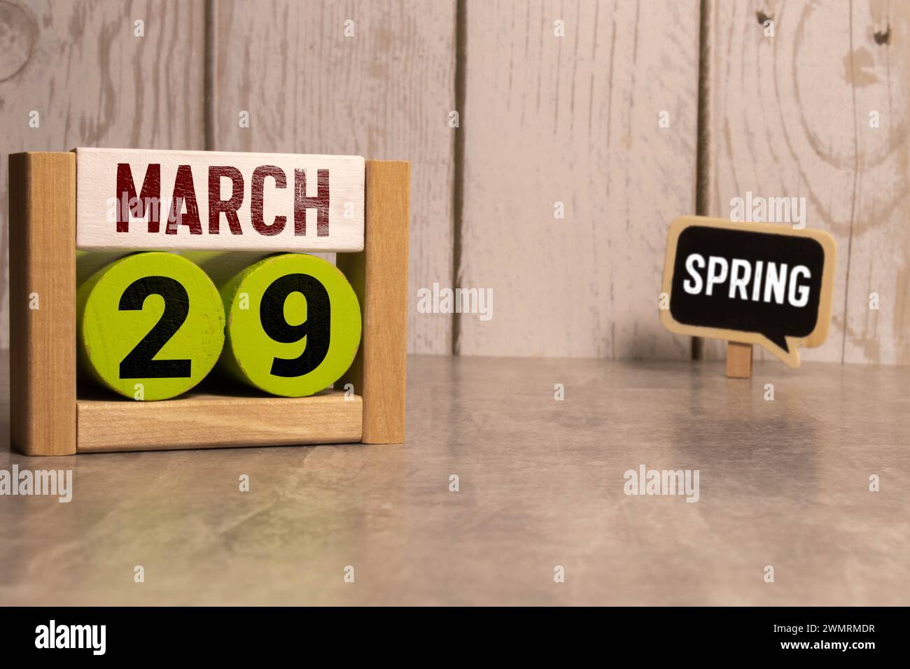 February 29th. Cube calendar for February 29 on wooden surface with ...