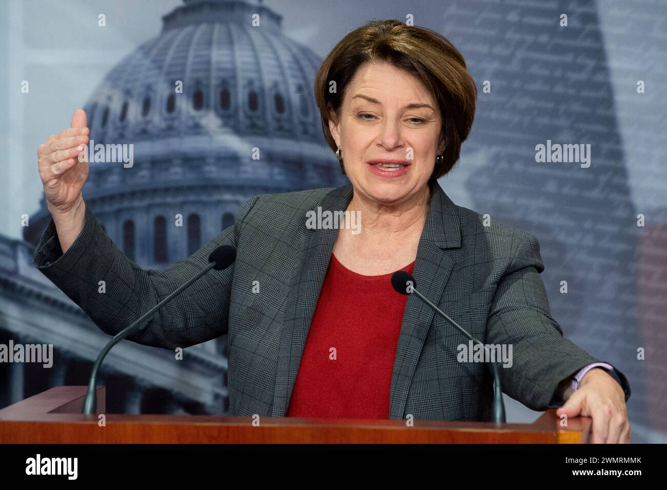 United States Senator Amy Klobuchar (Democrat of Minnesota) offers ...